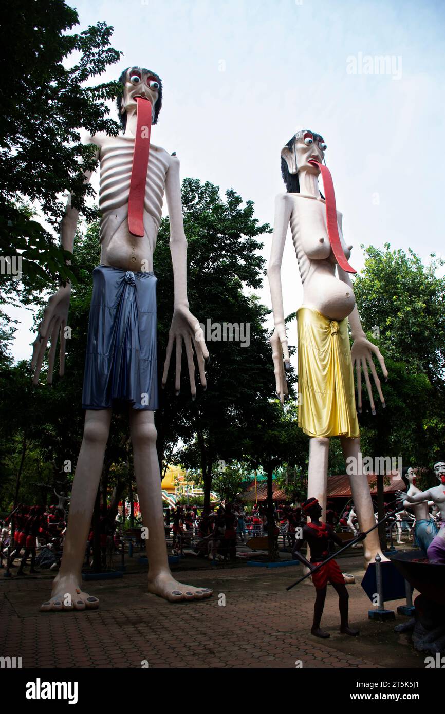 Preta hungry ghosts and zombie statue in buddhist cosmology spirits ...