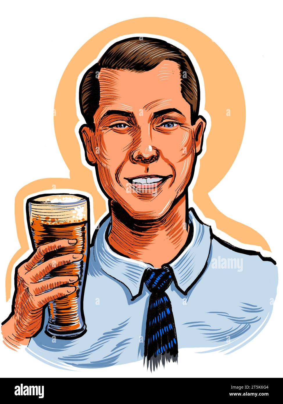 Handsome man drinking pint beer Cut Out Stock Images & Pictures - Alamy