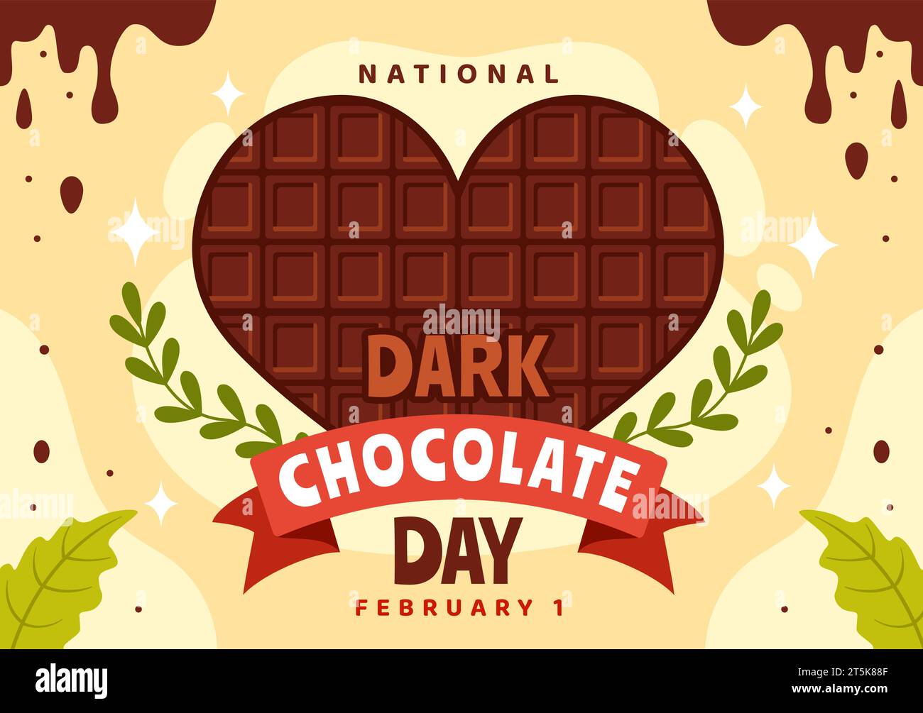National Dark Chocolate Day Vector Illustration On February 1st for the ...