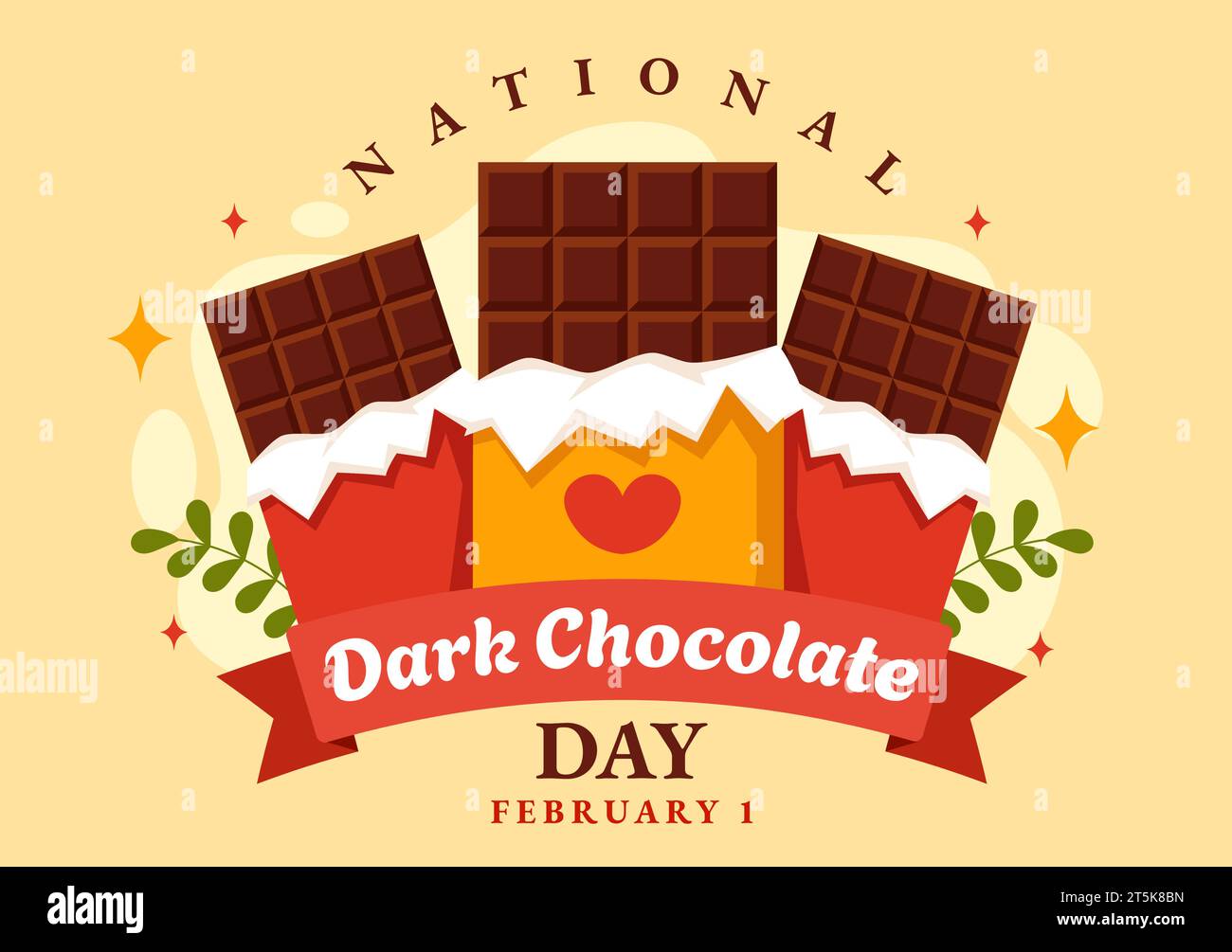 National Dark Chocolate Day Vector Illustration On February 1st for the ...