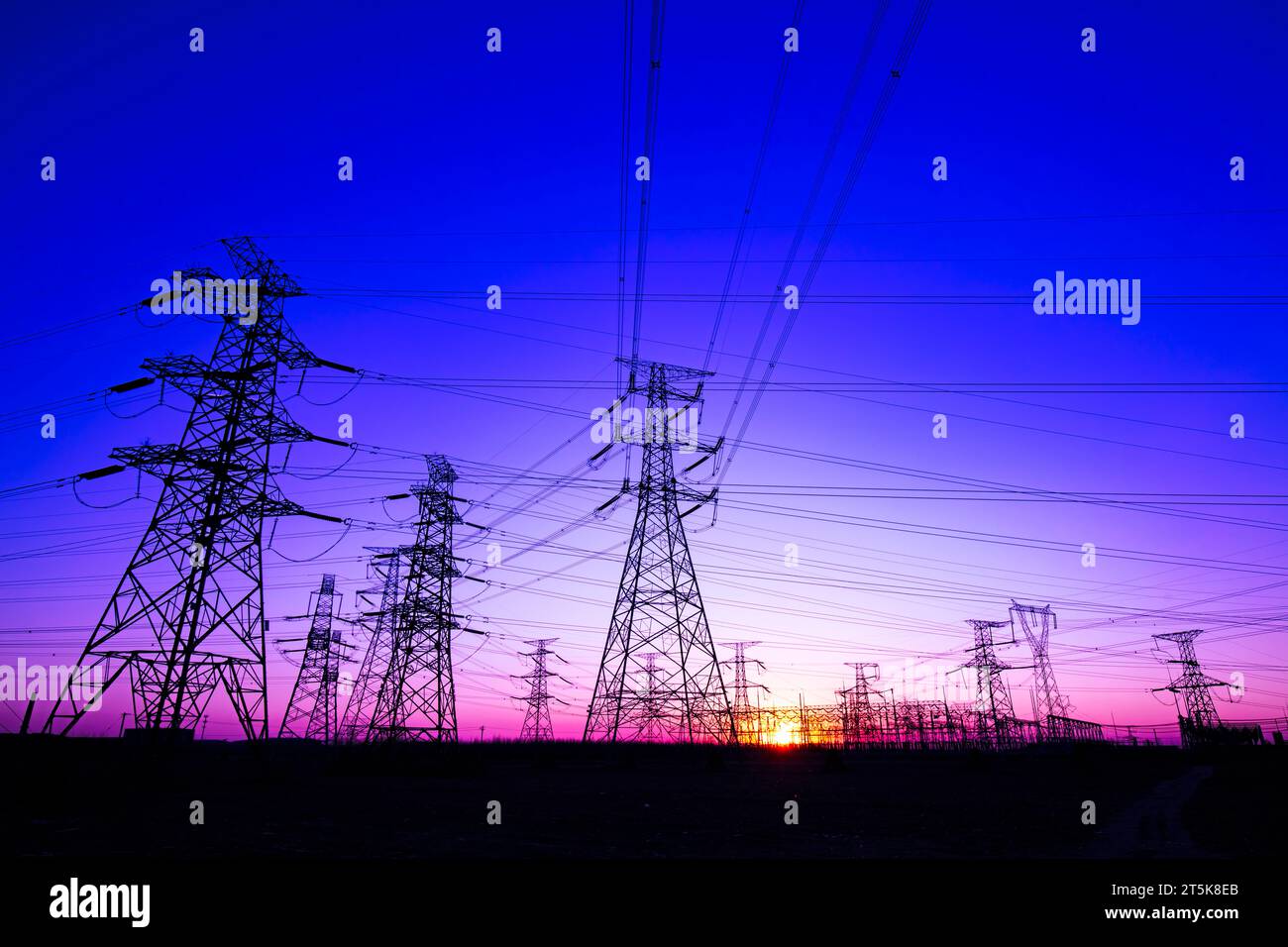Electric tower at sunset hi-res stock photography and images - Alamy