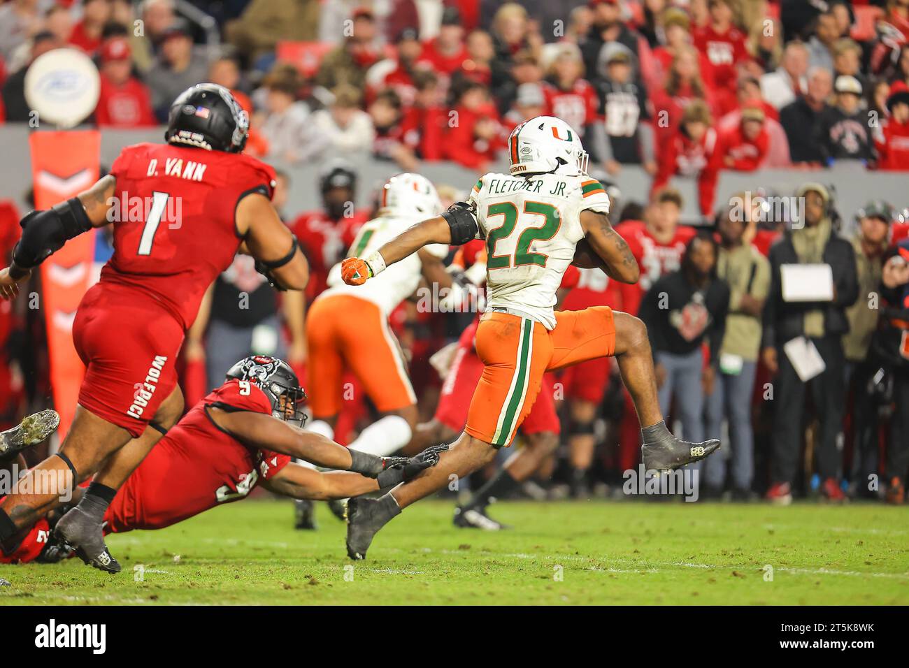 November 4,2023: University of Miami freshman Mark Fletcher Jr. (22 ...