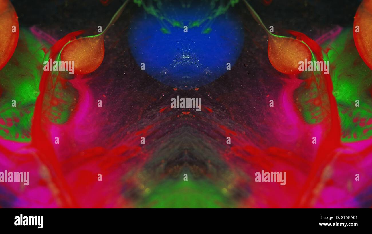 Color mist ink water splash neon fractal design Stock Photo - Alamy