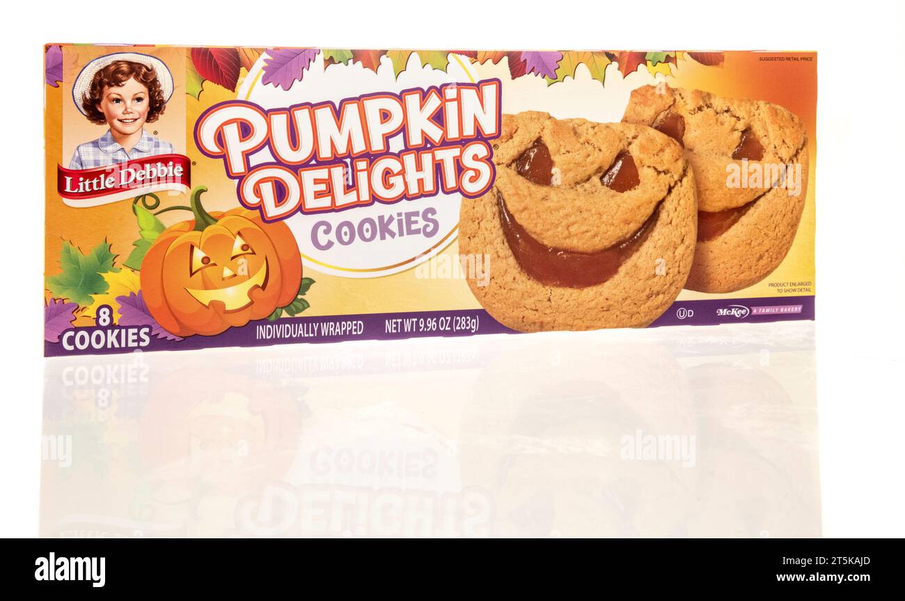 Winneconne, WI - 8 October 2023: A package of Little Debbie pumpkin ...