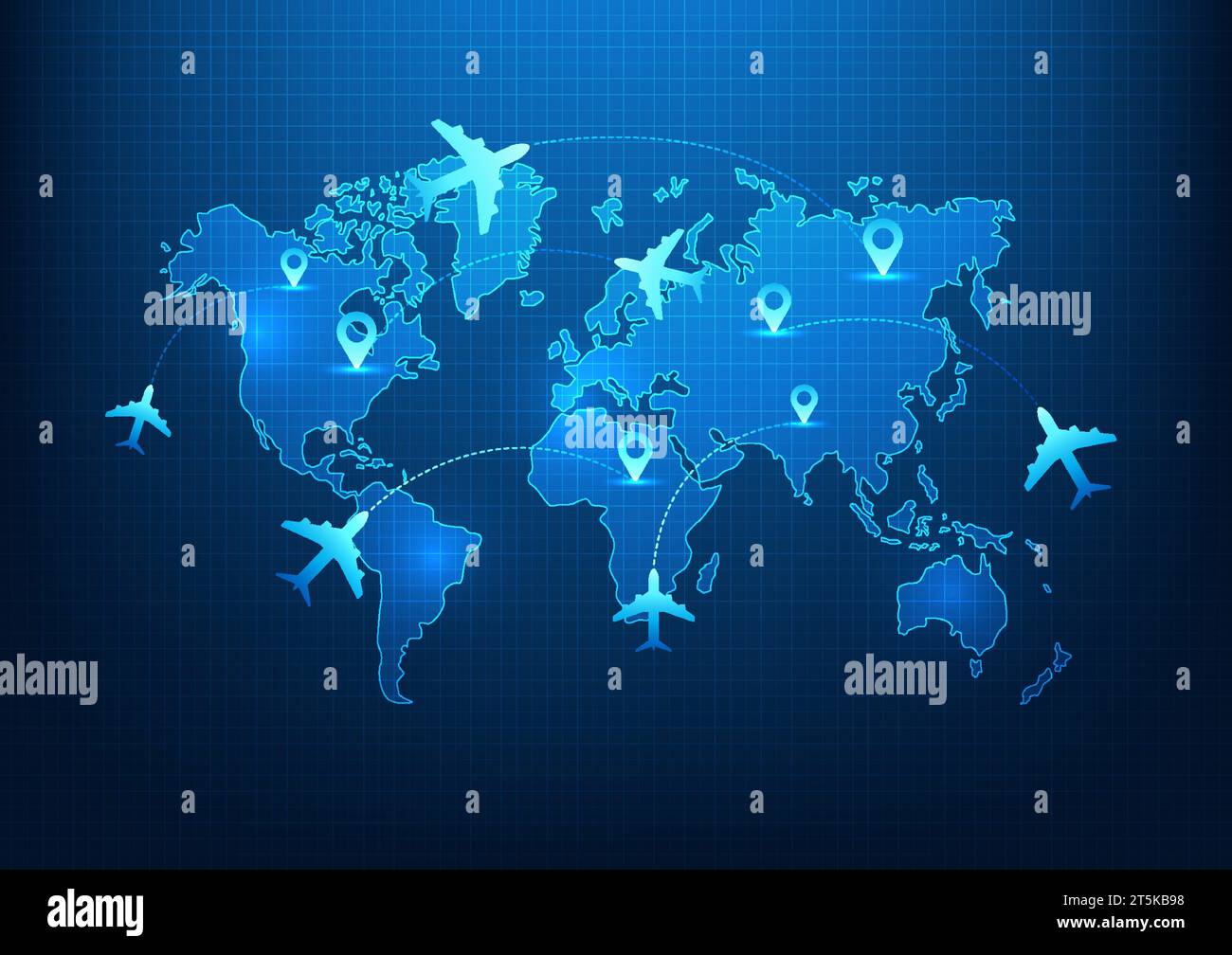 Transportation and logistics business technology Airplanes are pinned ...