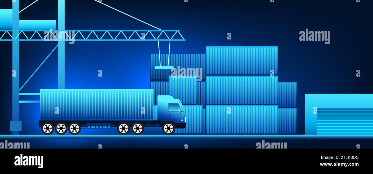 Transportation and logistics business technology Container truck is ...