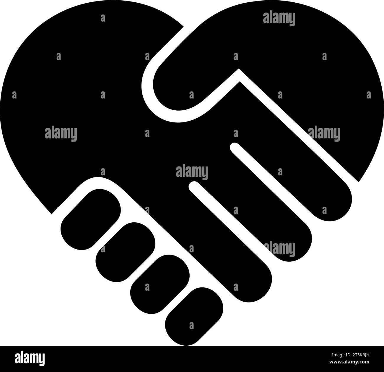 Heart shaped handshake icon as a concept of love and sympathy Stock ...