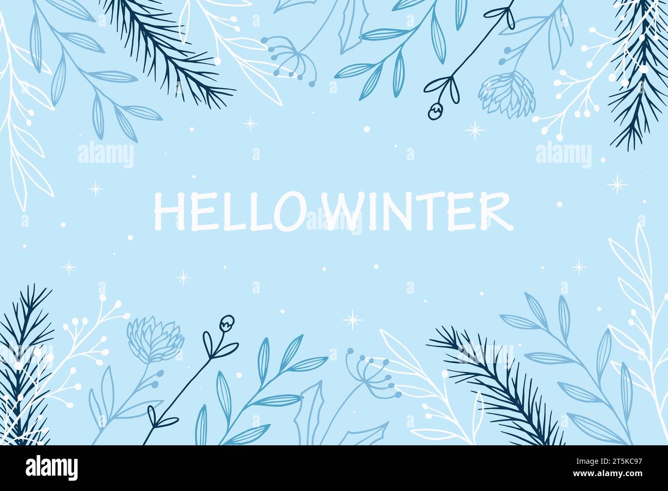 hello winter, background illustration in flat design Stock Vector Image & Art - Alamy