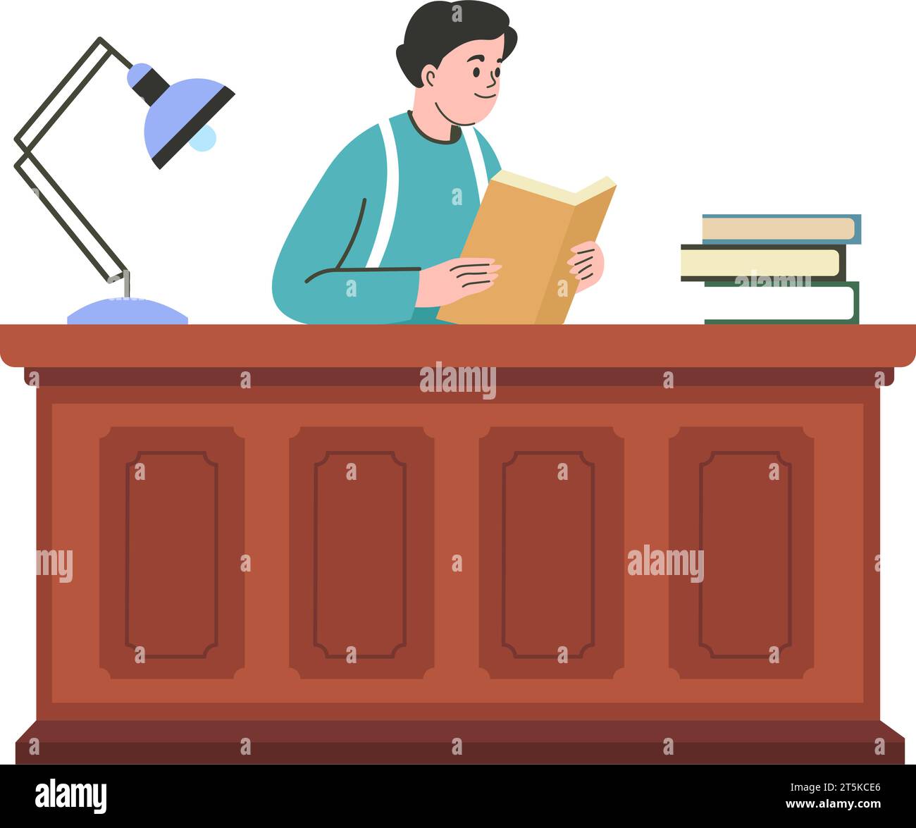 Girl portrait reading table Stock Vector Images - Alamy