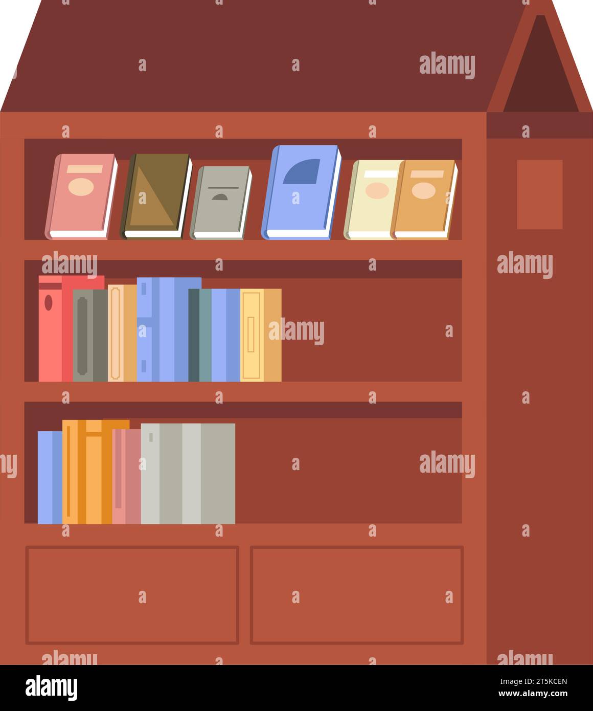 Bookshelf with stacks and rows of anthologies Stock Vector Image & Art ...