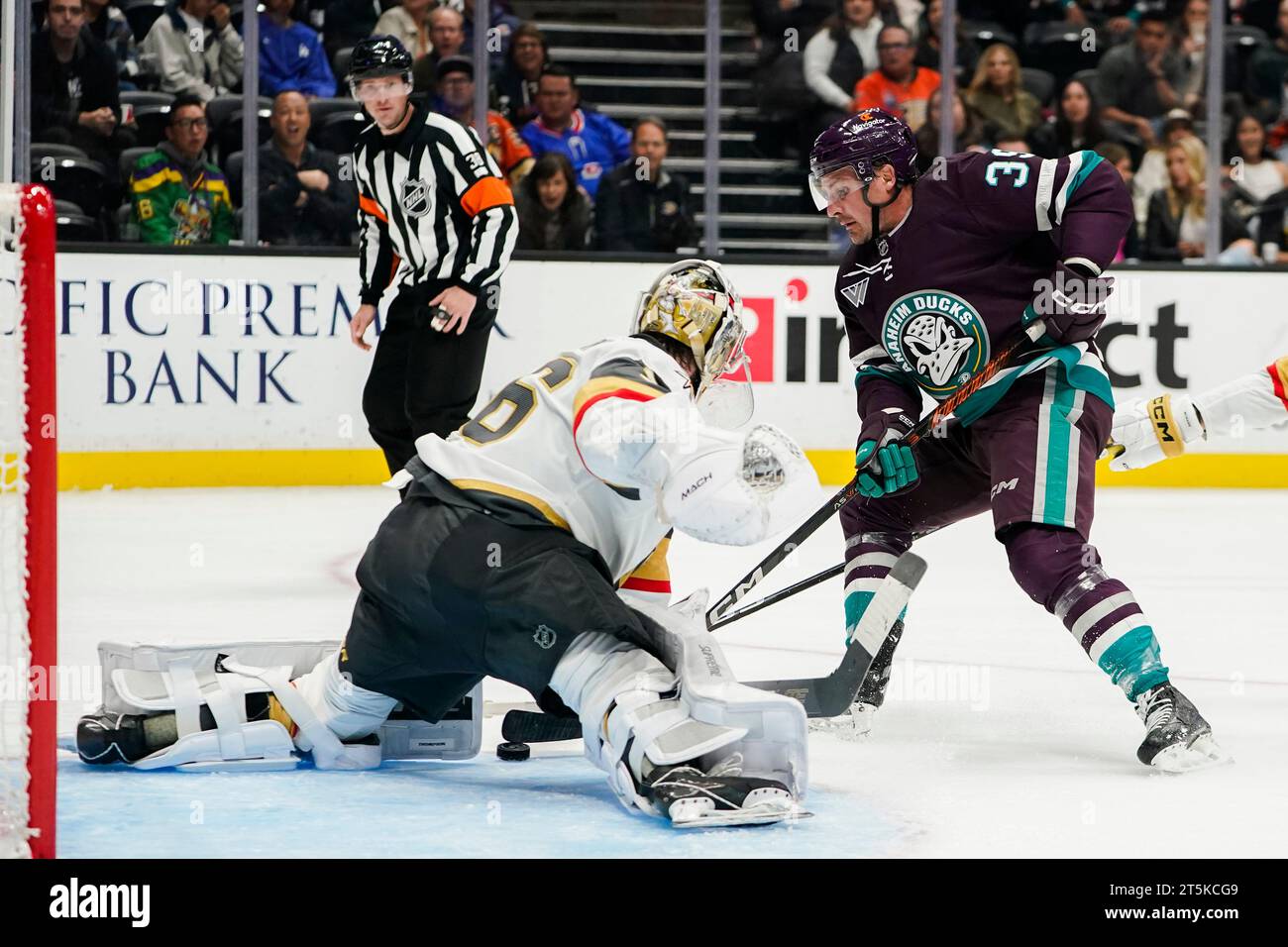 Anaheim Ducks center Sam Carrick, right, scores against Vegas Golden ... Anaheim Ducks center Sam Carrick, right, scores against Vegas Golden ...