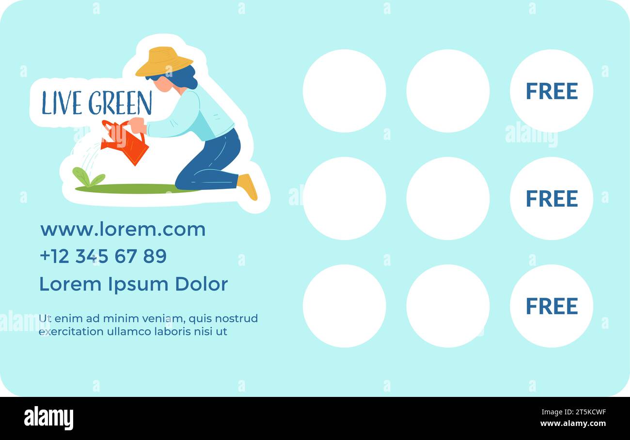 Live green, loyalty card for eco friendly store Stock Vector Image ...