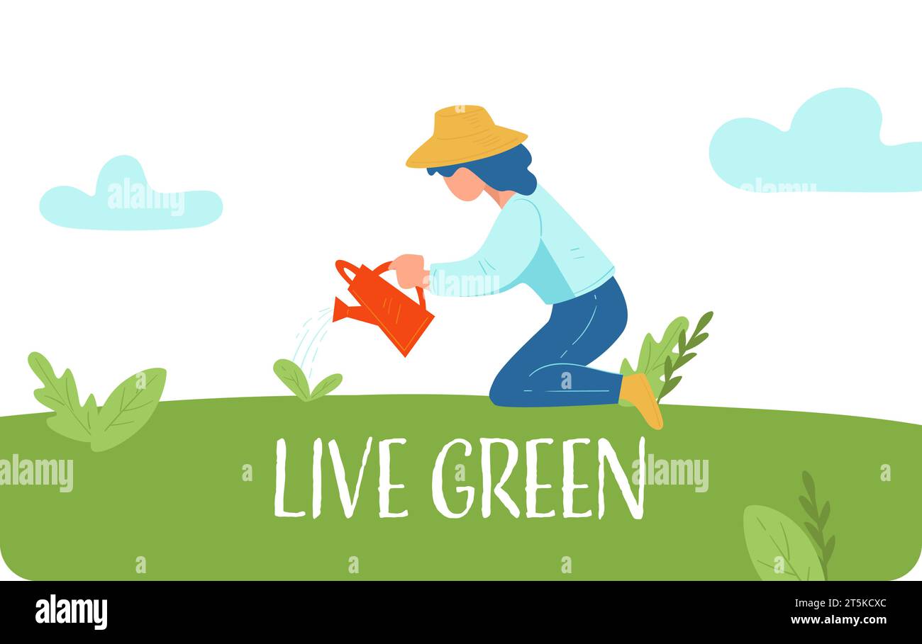 Live green, protect and preserve the environment Stock Vector Image ...