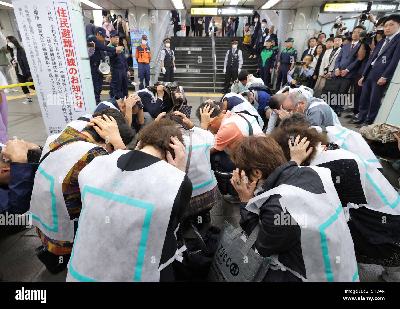Inhabitants of Nerima Ward attend a drill conducted under the ...
