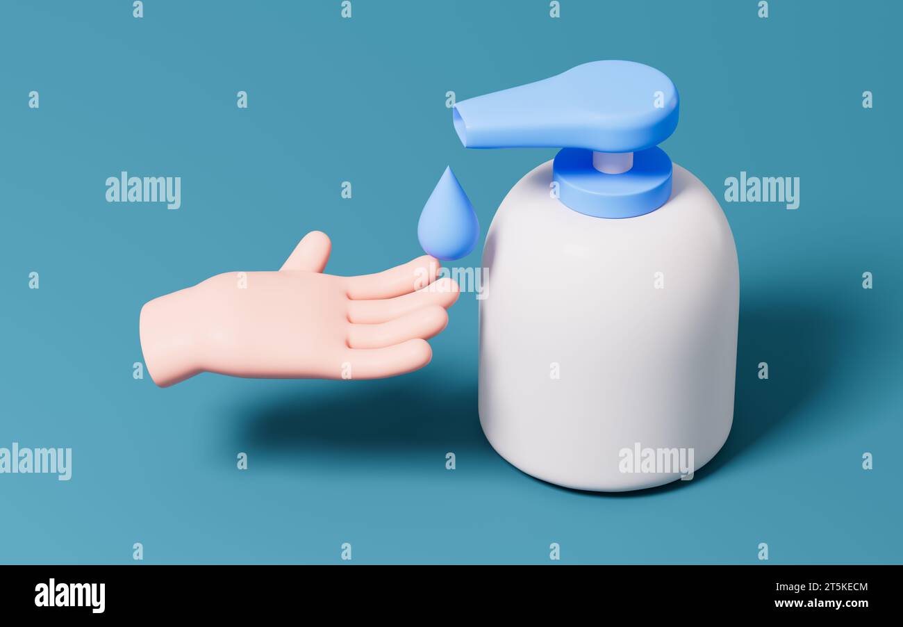 Cartoon liquid soap, body wash, 3d rendering. 3d illustration Stock ...