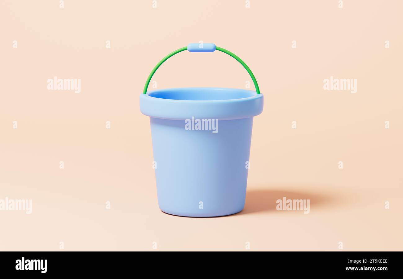 Cartoon bucket isolated model, 3d rendering. 3D illustration Stock ...
