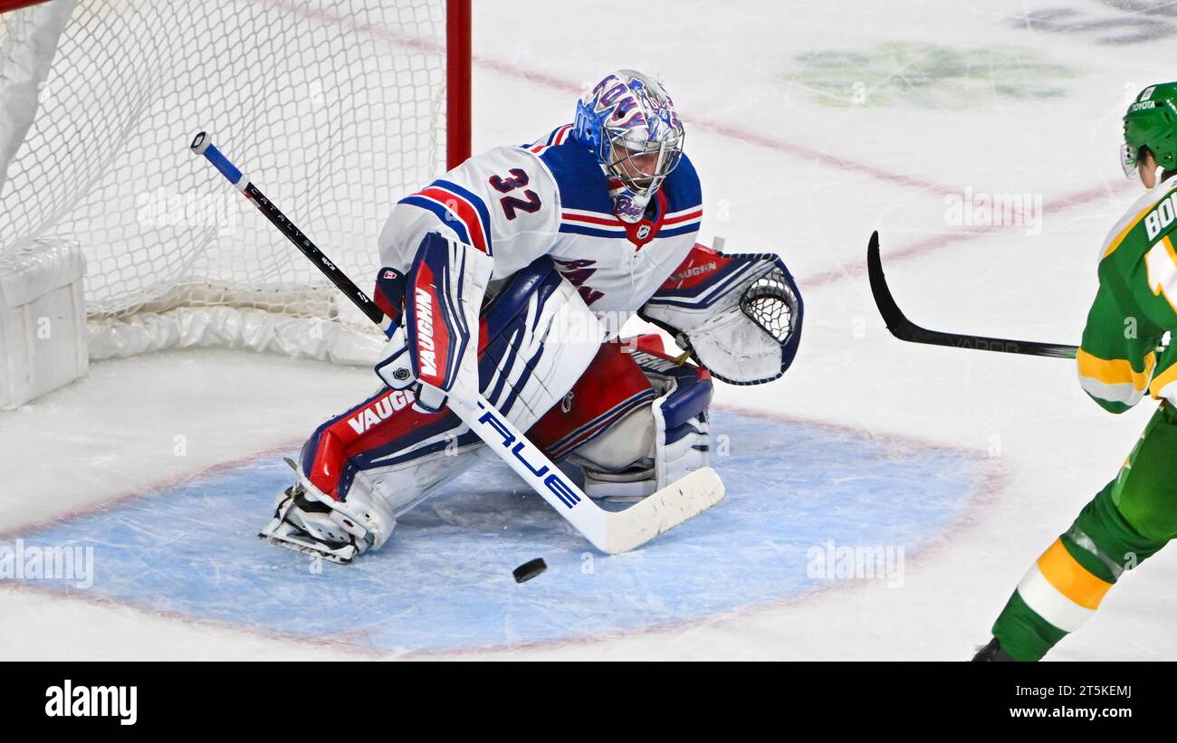 New York Rangers goalie Jonathan Quick makes a save against the ...