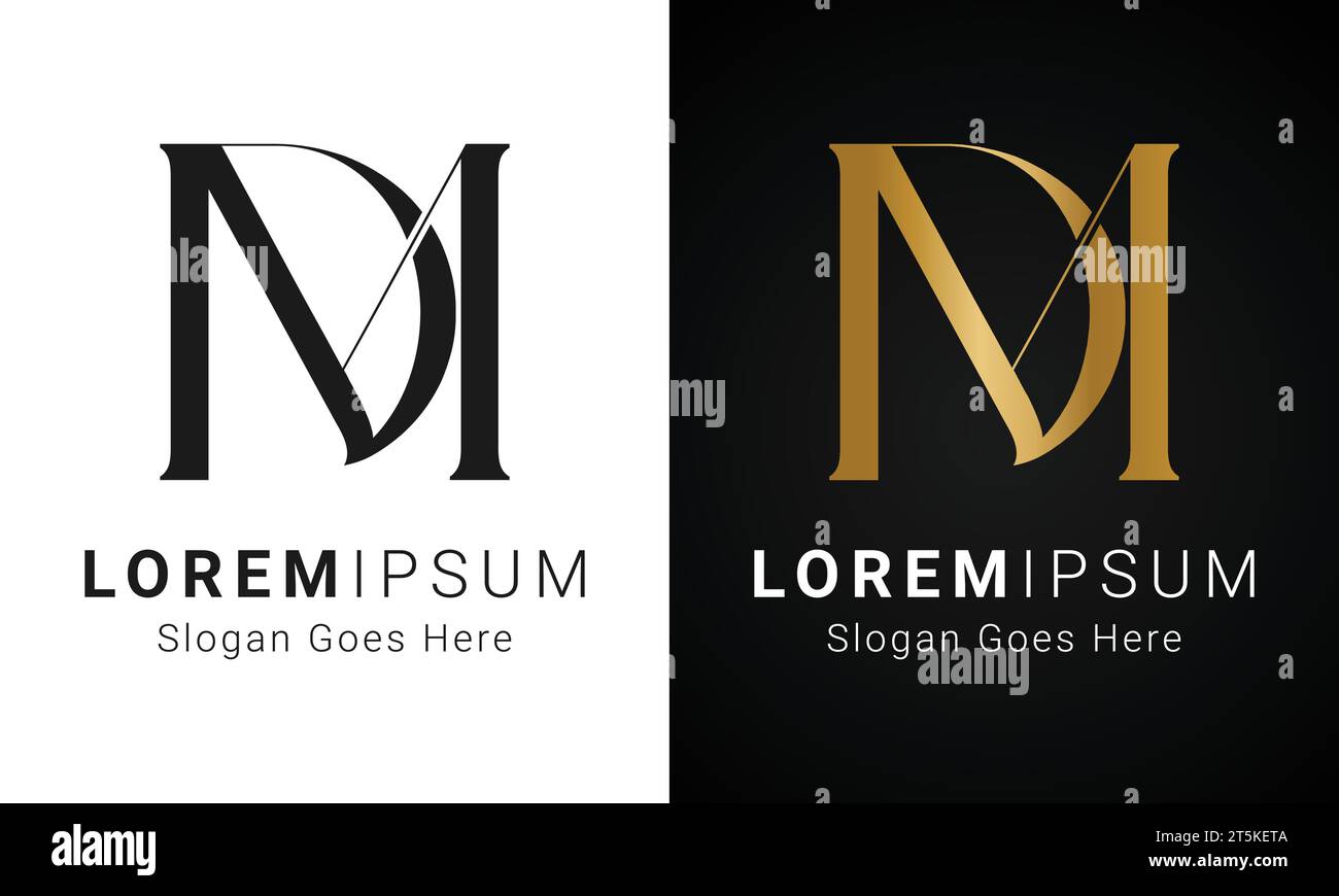 Luxury Initial DM or MD Monogram Text Letter Logo Design Stock Vector Image & Art - Alamy