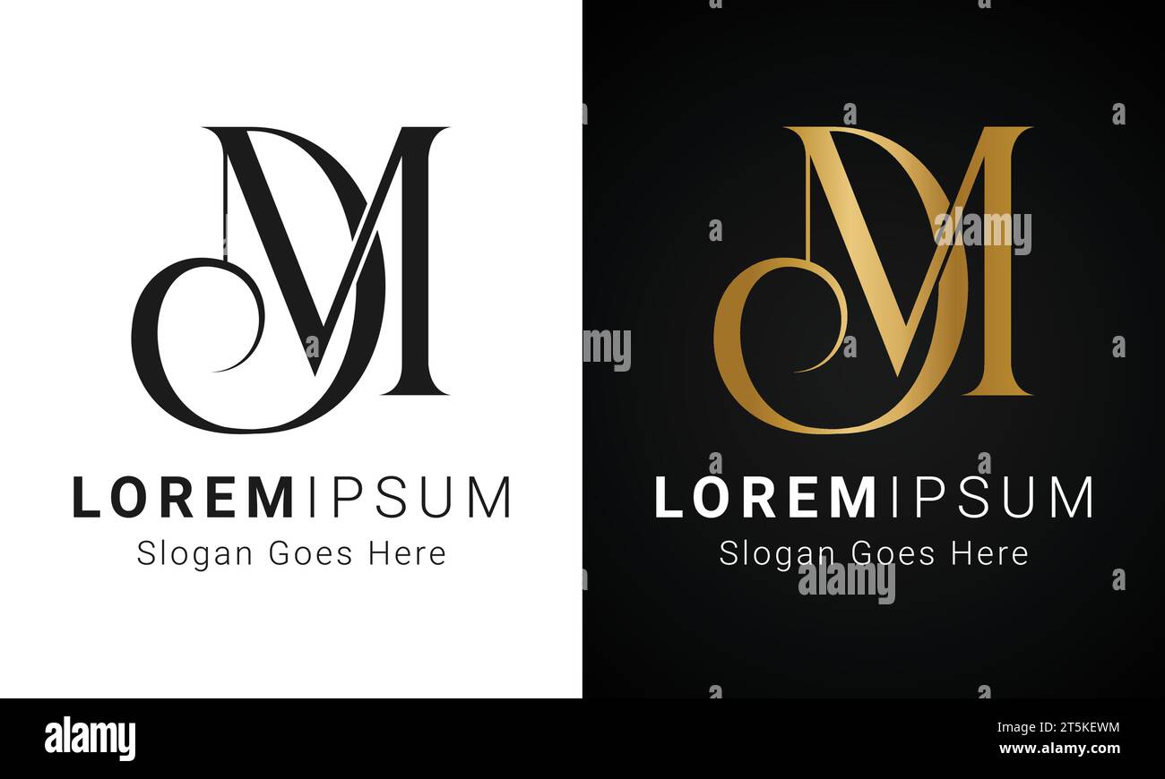 Luxury Initial DM or MD Monogram Text Letter Logo Design Stock Vector ...