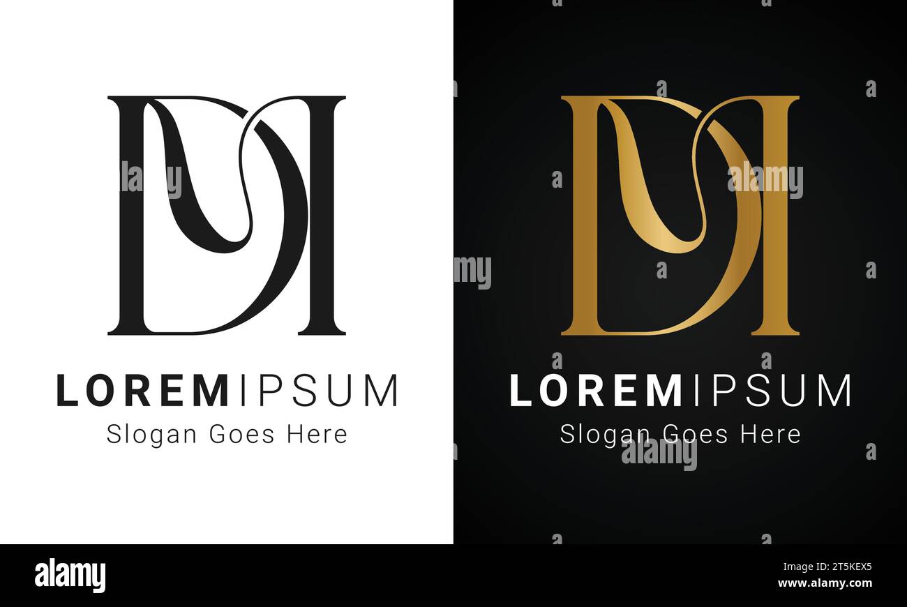 Luxury Initial DM or MD Monogram Text Letter Logo Design Stock Vector ...