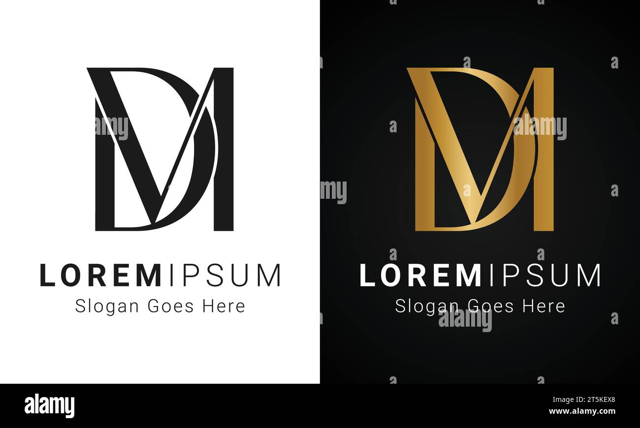 Luxury Initial DM or MD Monogram Text Letter Logo Design Stock Vector ...