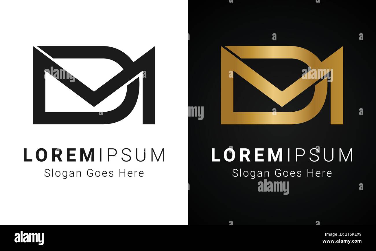 Luxury Initial DM or MD Monogram Text Letter Logo Design Stock Vector ...