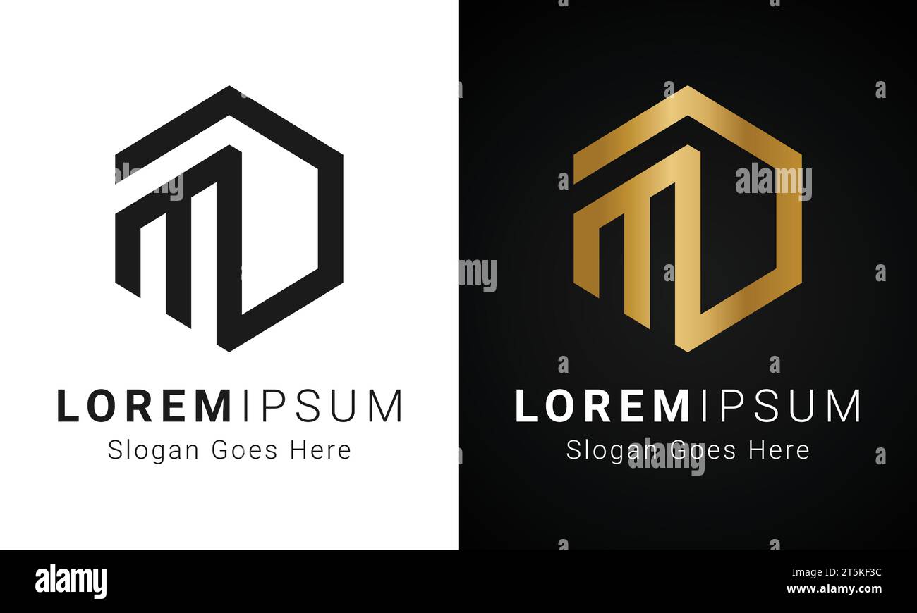 Luxury Initial DM or MD Monogram Text Letter Logo Design Stock Vector ...