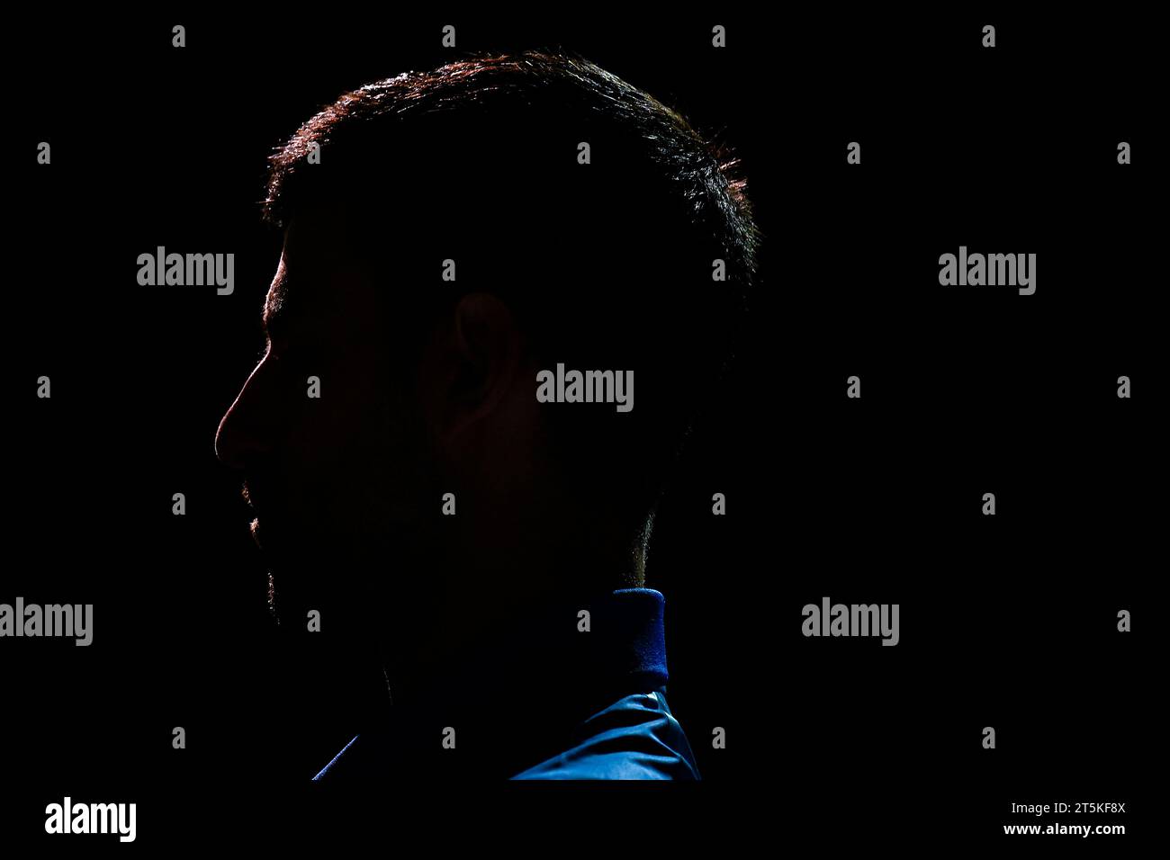 Paris, France. 05th Nov, 2023. Silhouette of Novak Djokovic in the ...