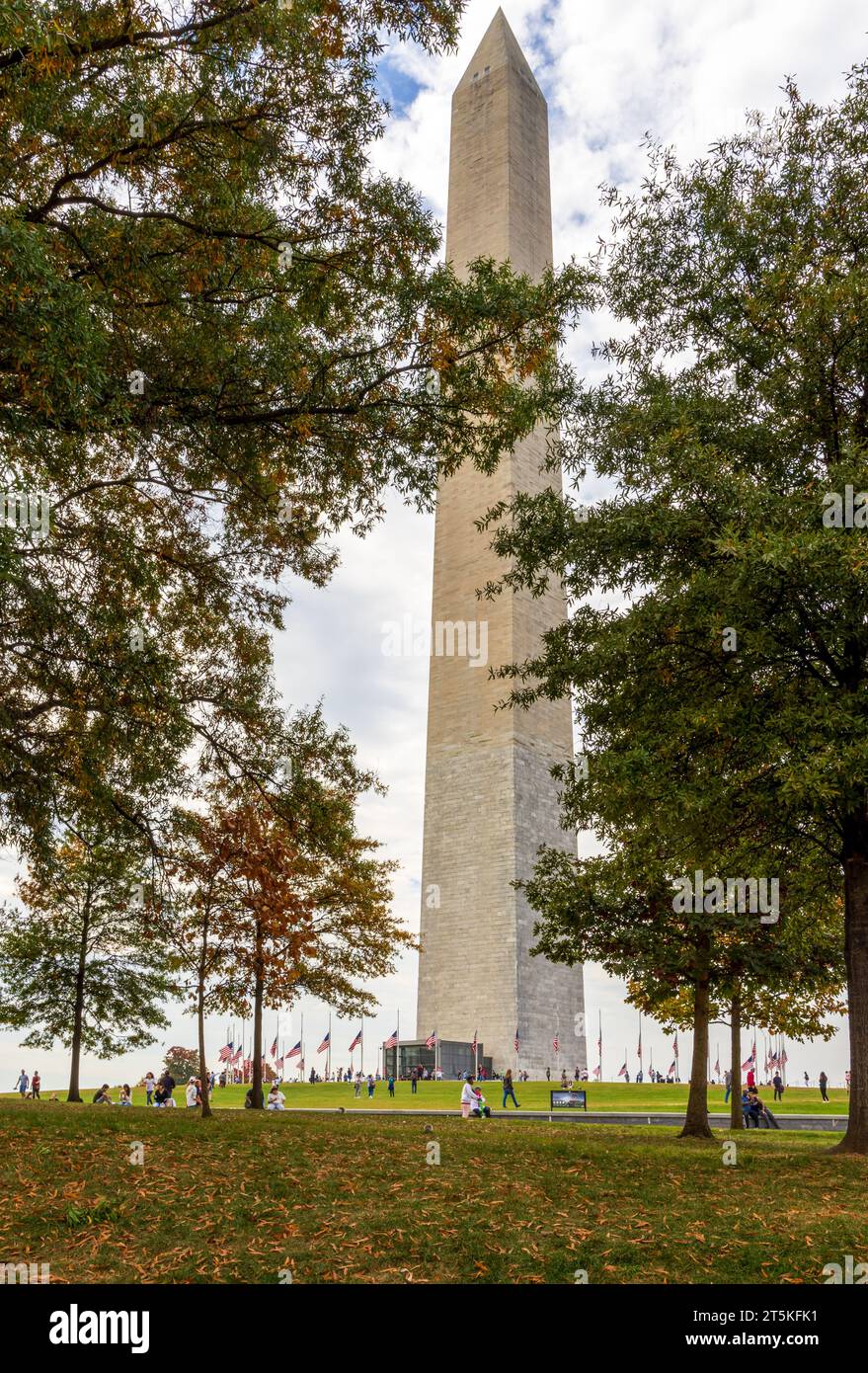 Washington, DC - October 29, 2023: Washington Monument vied from the ...