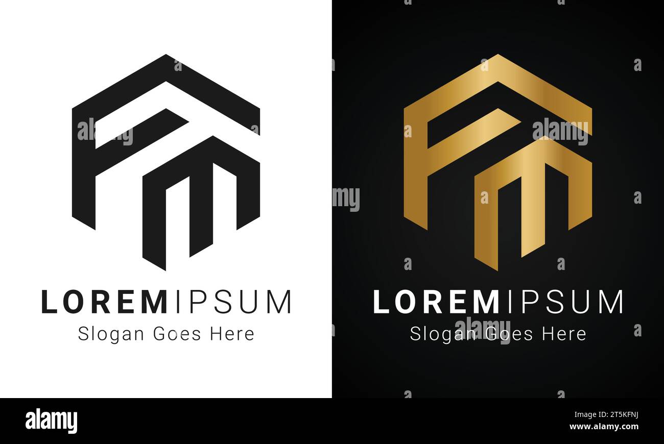 Luxury Initial MF or FM Monogram Text Letter Logo Design Stock Vector Image & Art - Alamy