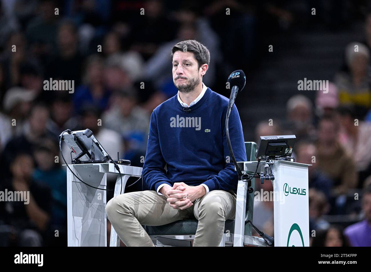 Paris, France. 05th Nov, 2023. French referee chair umpire Renaud ...