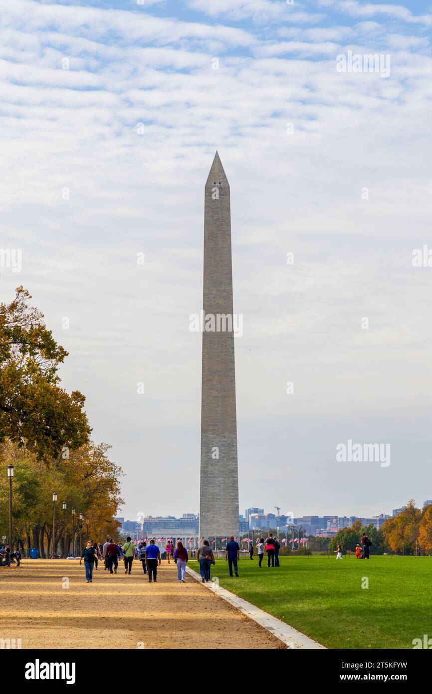 Washington, DC - October 29, 2023: Washington Monument vied from the ...