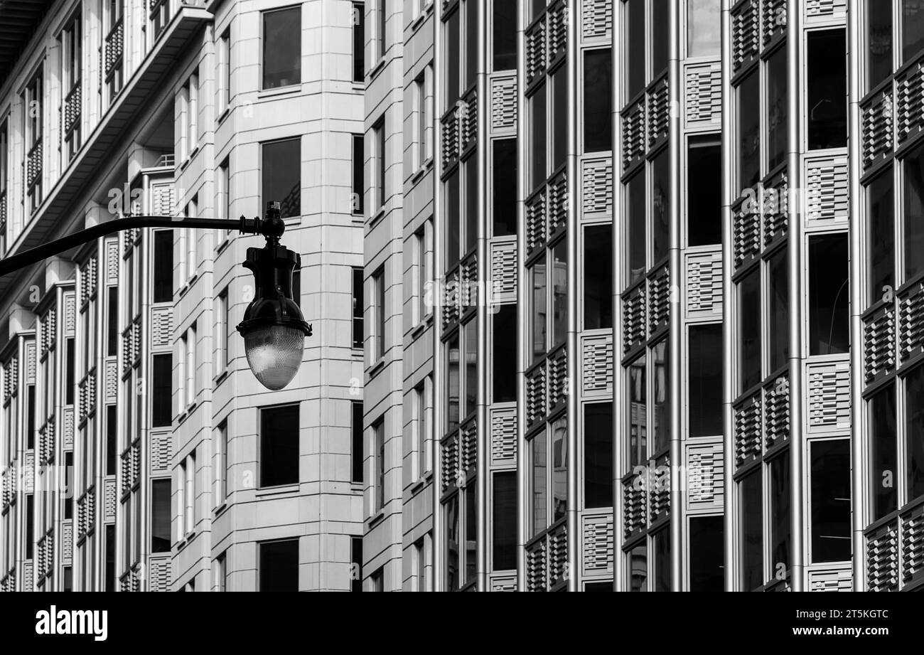 Urban abstract: window facade of a downtown office building. Washington ...