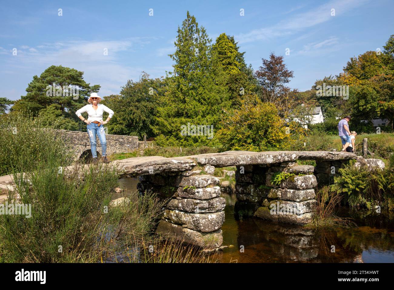 Postbridge Dartmoor, model released middle aged woman posing on the ...