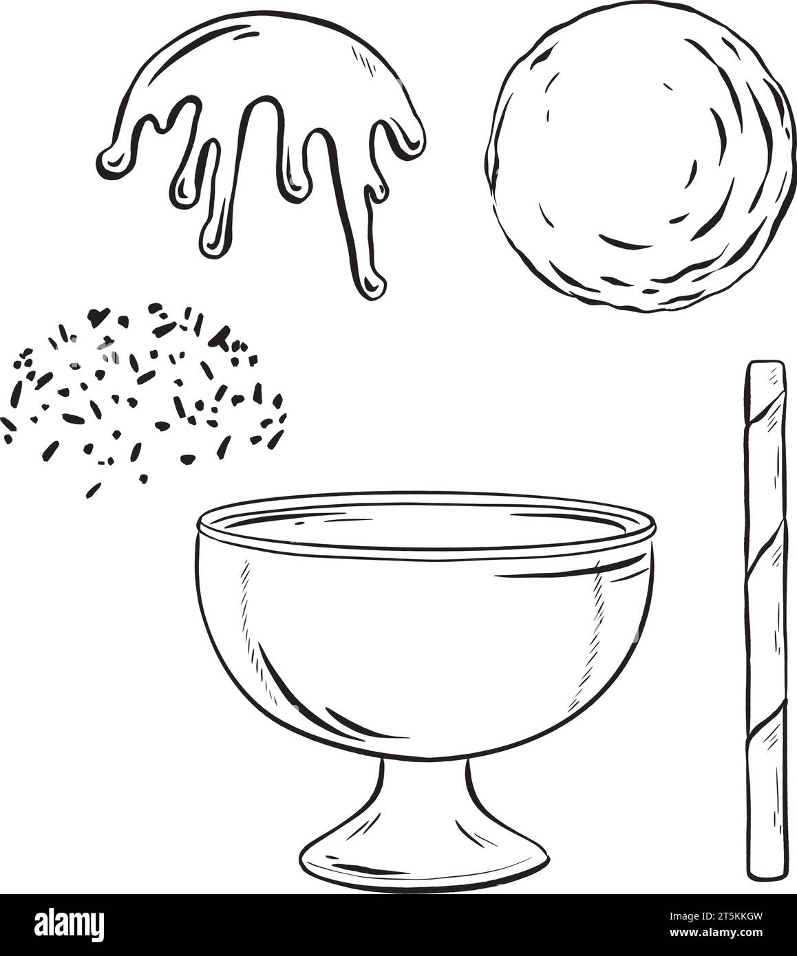 Hand-drawn vector illustration. Menu constructor. Ice cream scoop, dish ... Hand-drawn vector illustration. Menu constructor. Ice cream scoop, dish ...