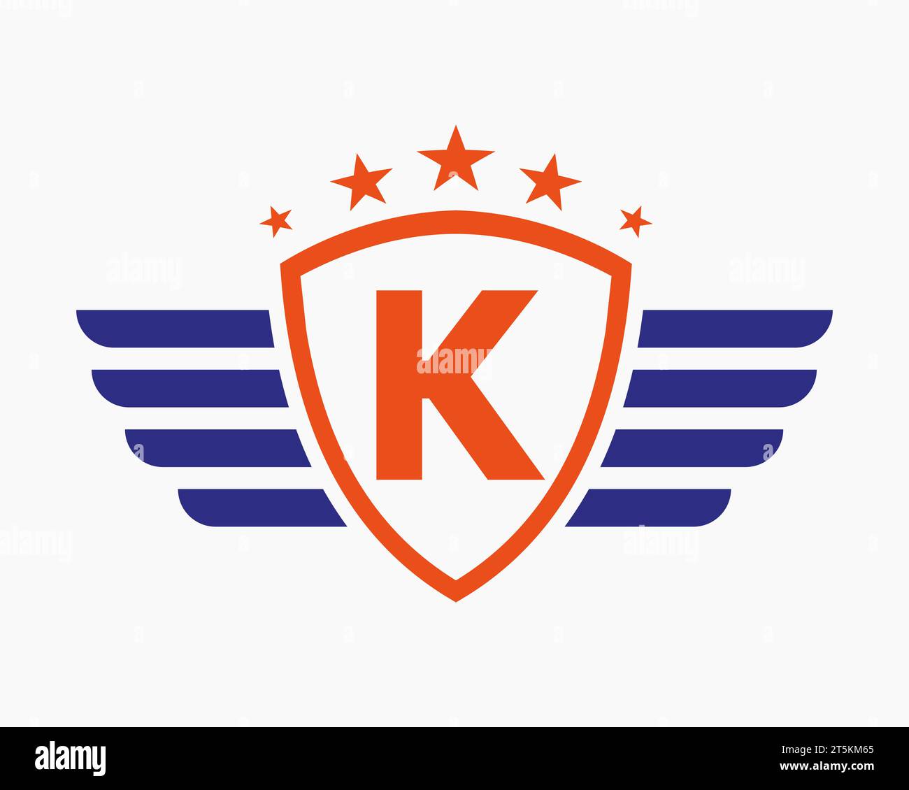 Initial Wing Logo On Letter K For Transportation Logo With Star Symbol ...
