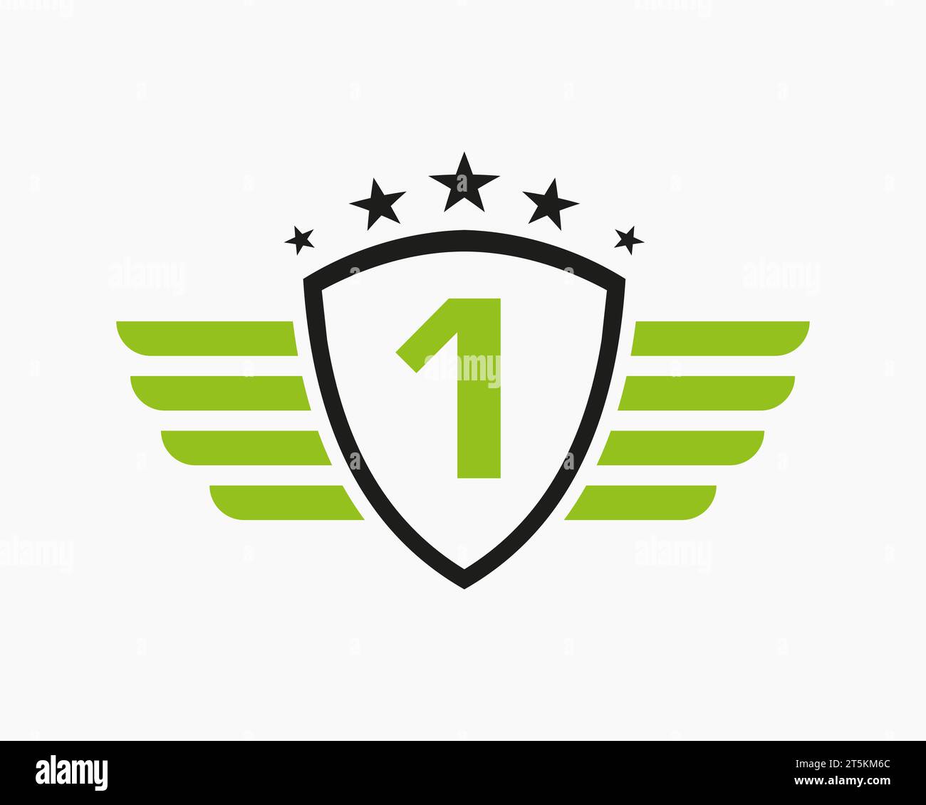 Initial Wing Logo On Letter 1 For Transportation Logo With Star Symbol ...