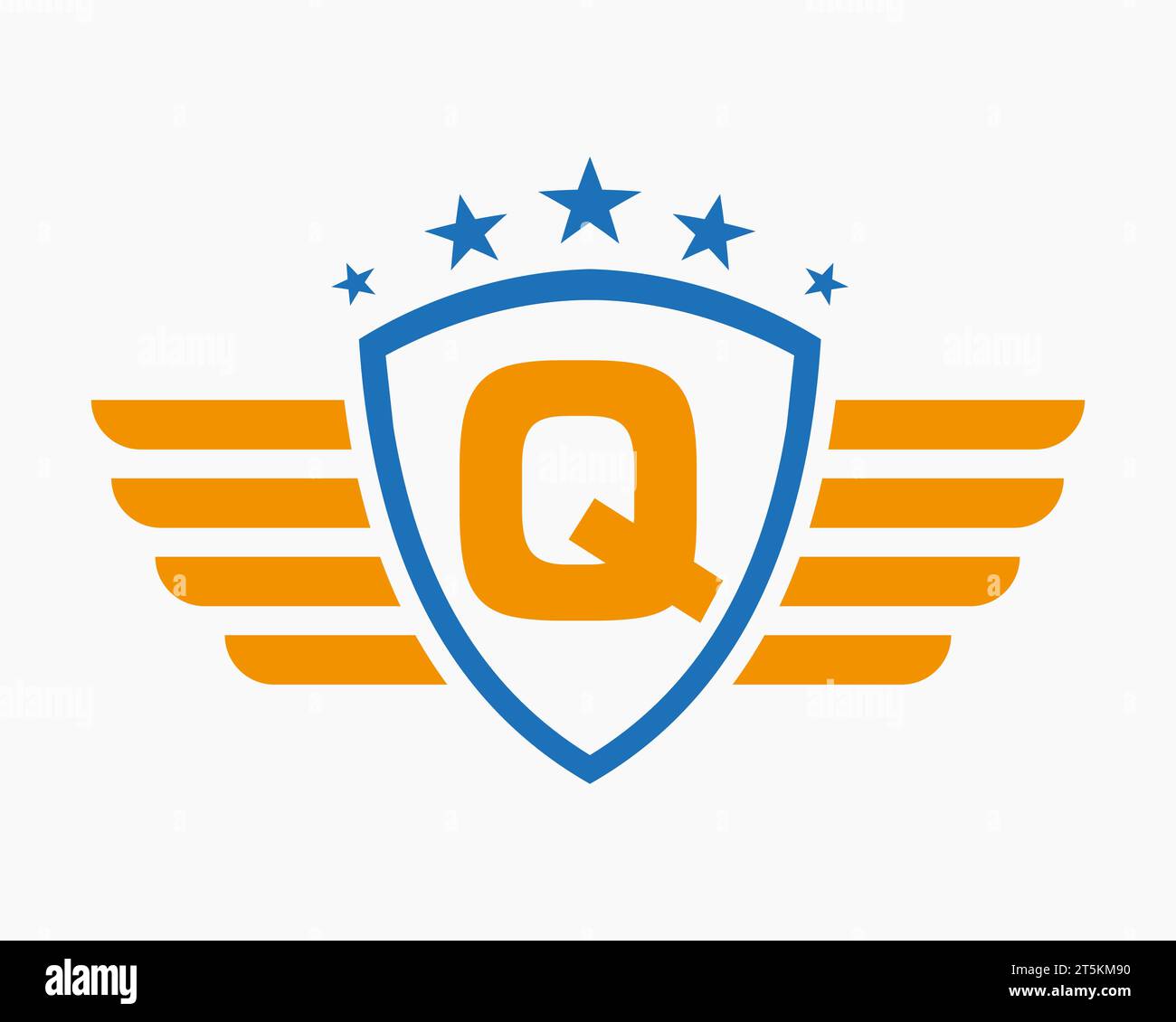Initial Wing Logo On Letter Q For Transportation Logo With Star Symbol ...
