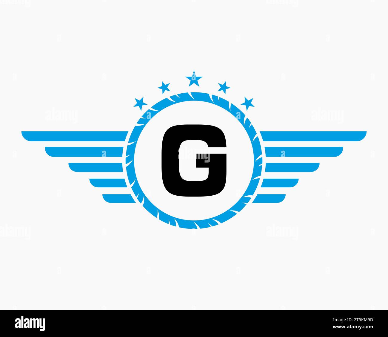 Initial Wing Logo On Letter G For Transportation Logo With Star And ...