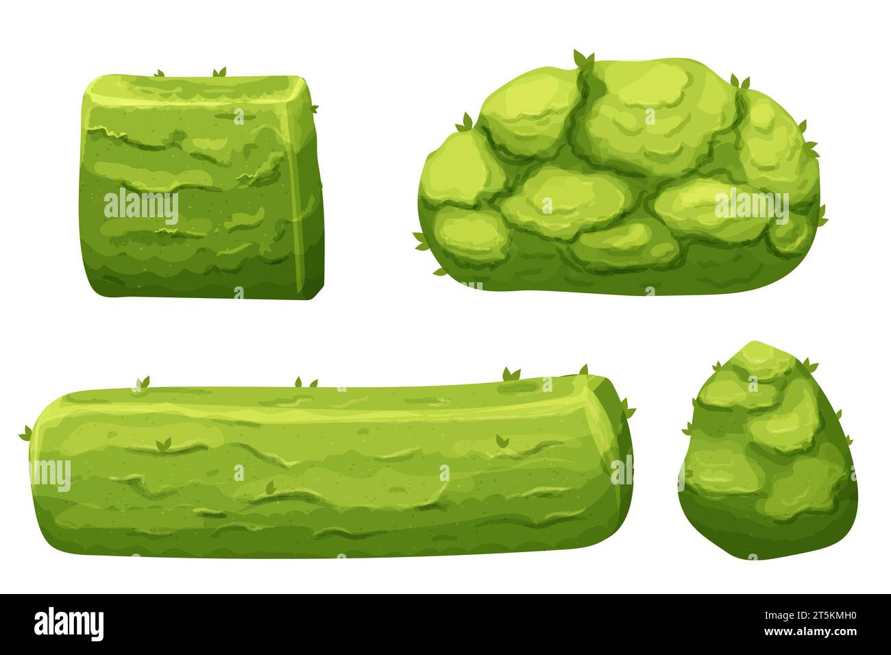 Set Hedge green bush forest or backyard plant with leaves in cartoon ...