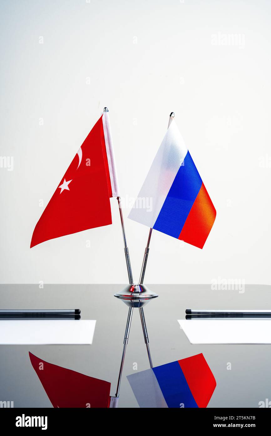 Russia and turkey flags on table hi-res stock photography and images ...