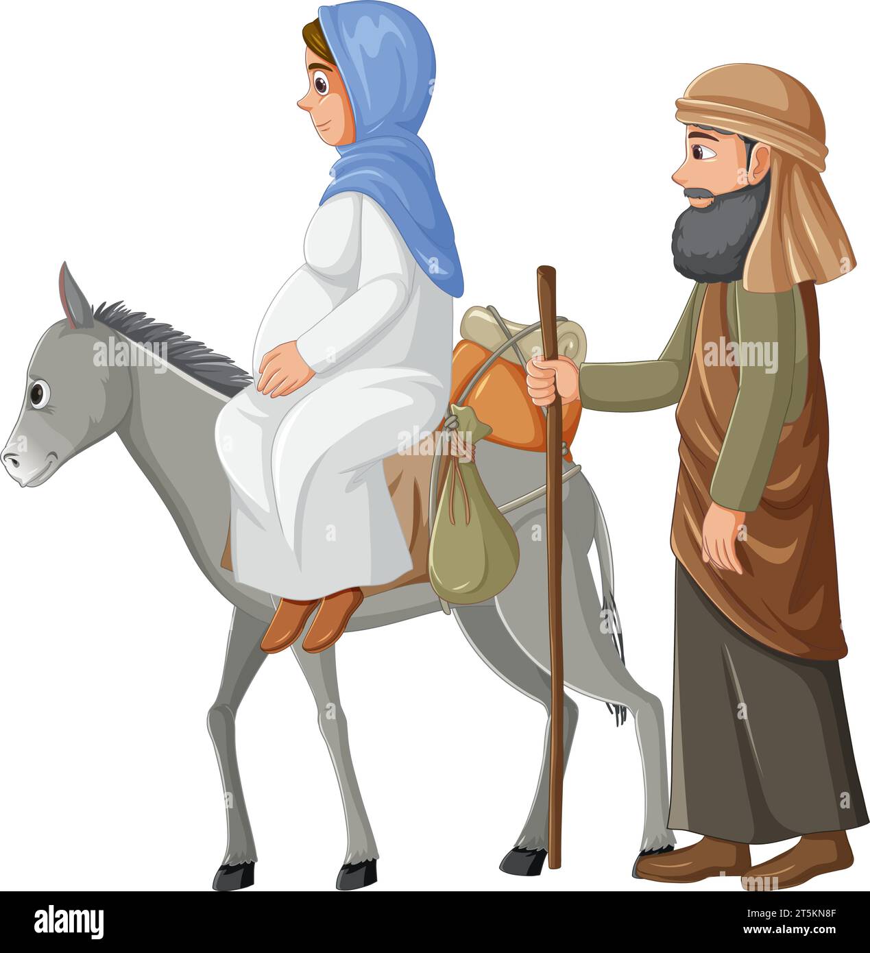 Virgin Mary and Joseph travel to Bethlehem for the birth of Jesus Stock ...