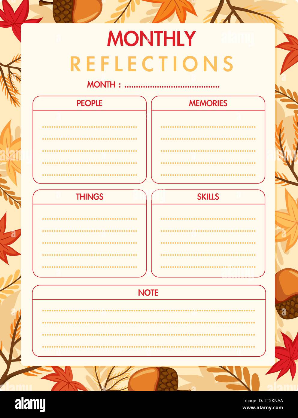 Monthly reflections captured in a metal diary with an autumn leaves ...