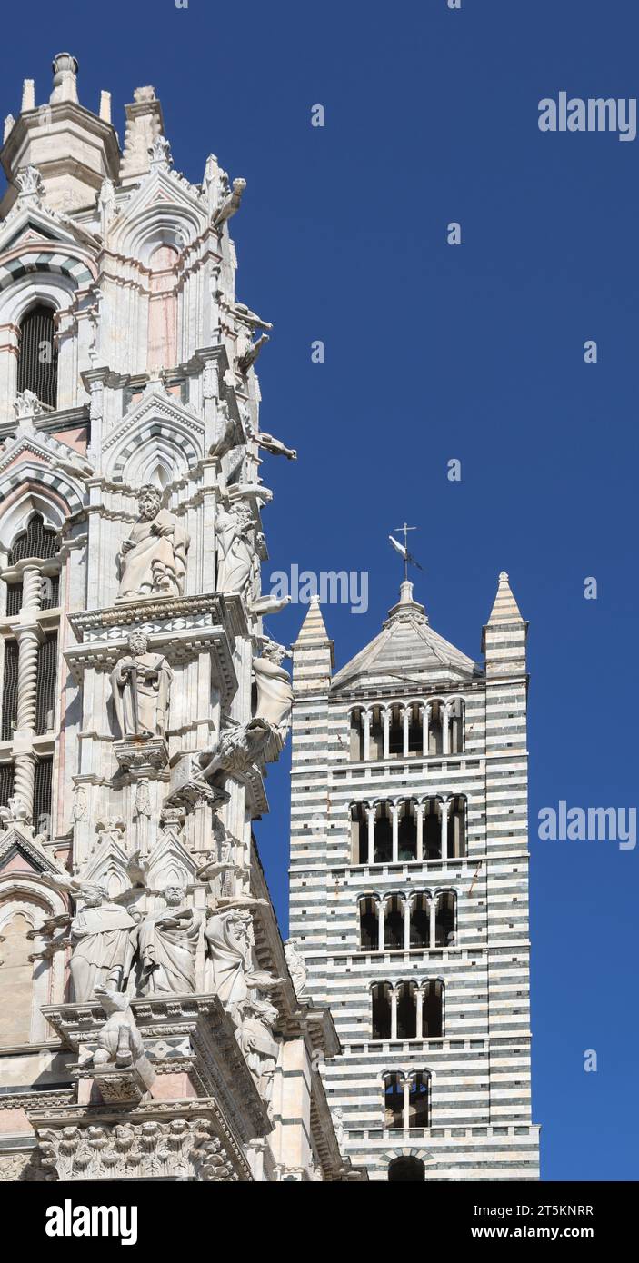 Ancient Bell Tower of the Cathedral of Siena in the Tuscany Region in ...