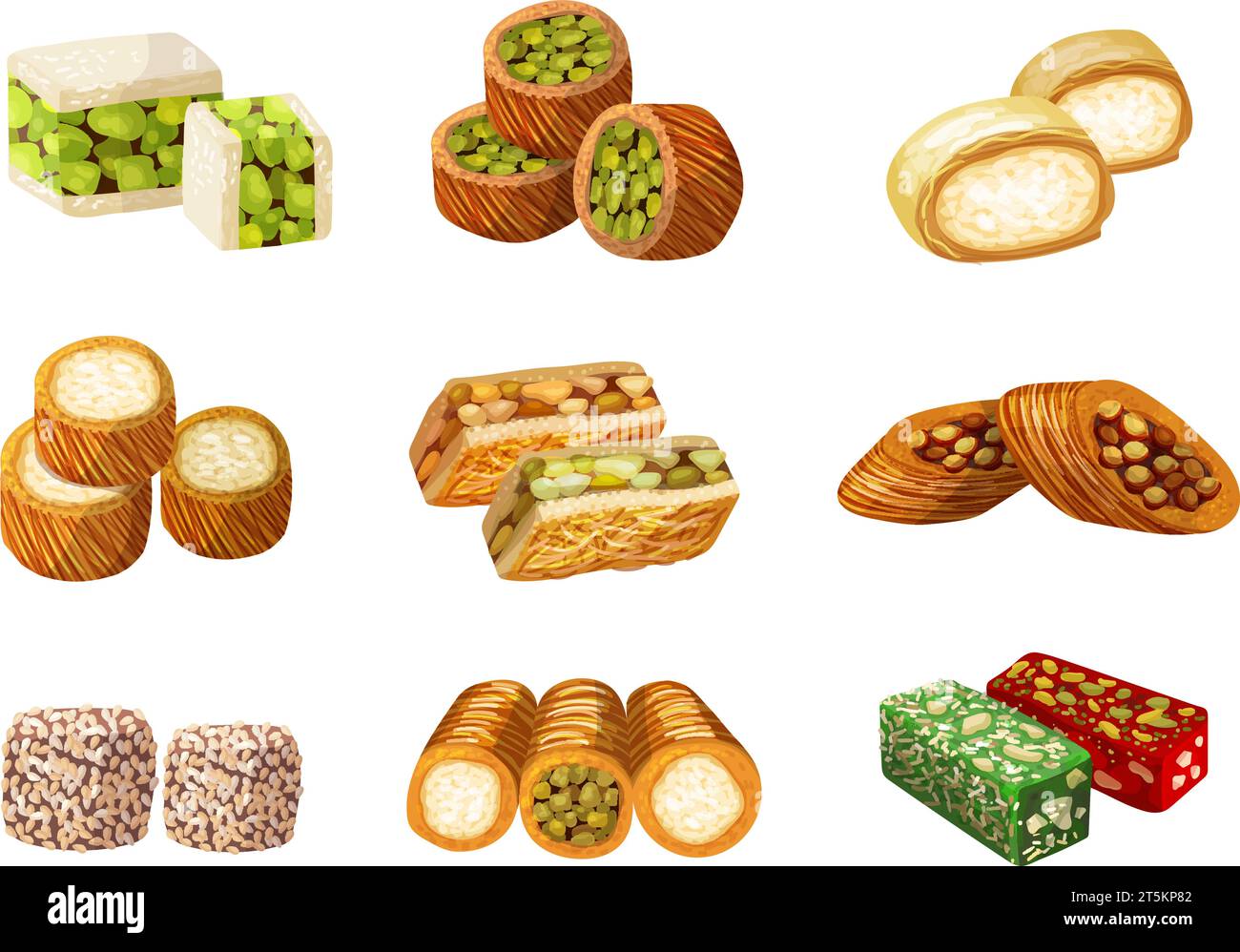 Arabic sweets. Delicious tasty food from arabic rahat lakoum baklava ...