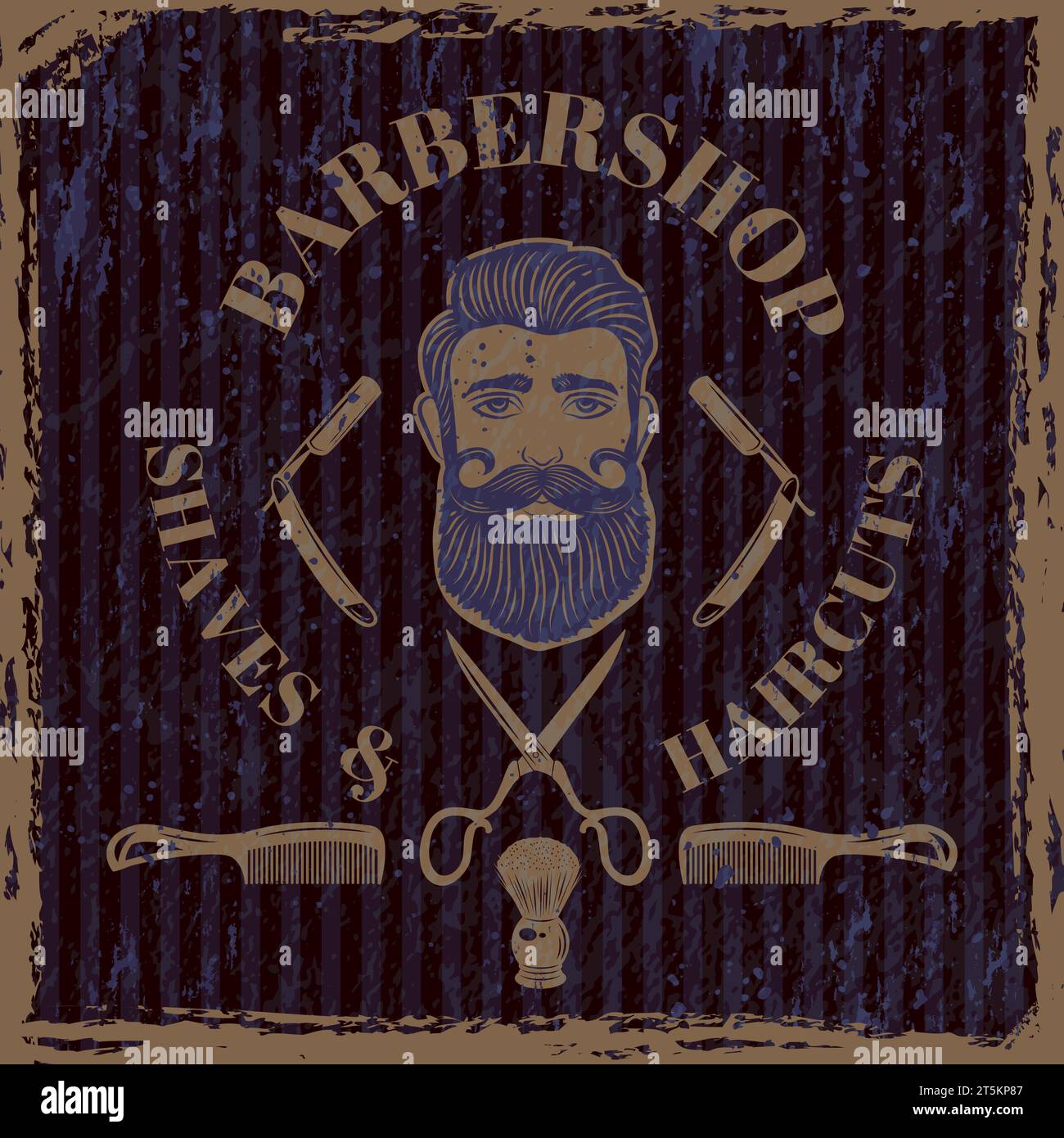 Barber shop poster. Placard with place for text for barber shop ads ...