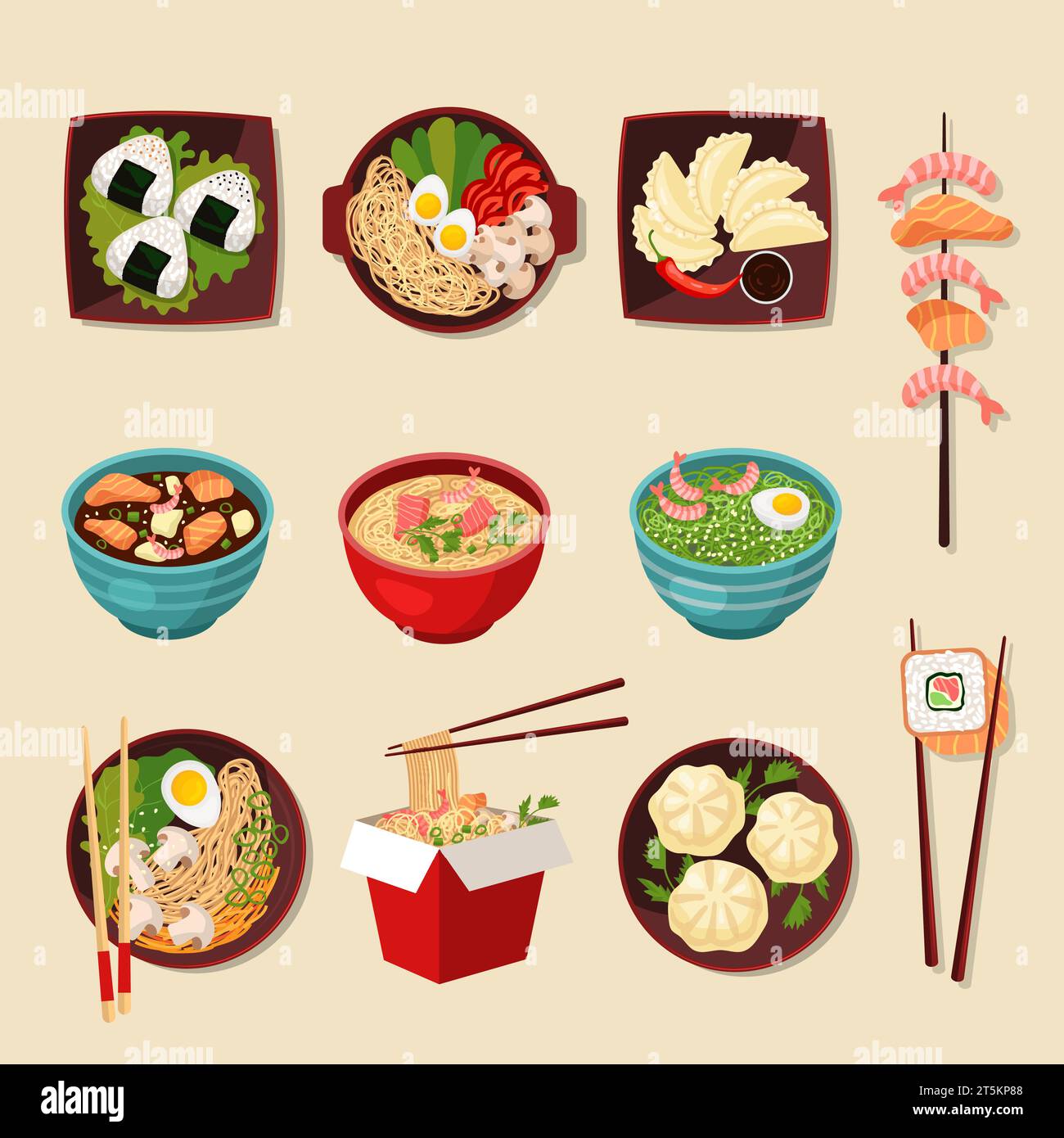 Wok cooking snack Stock Vector Images - Alamy