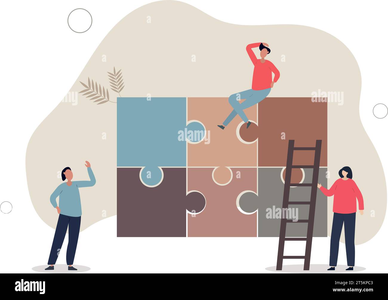 Teamwork puzzle and work collaboration with partnership .Jigsaw pieces ...