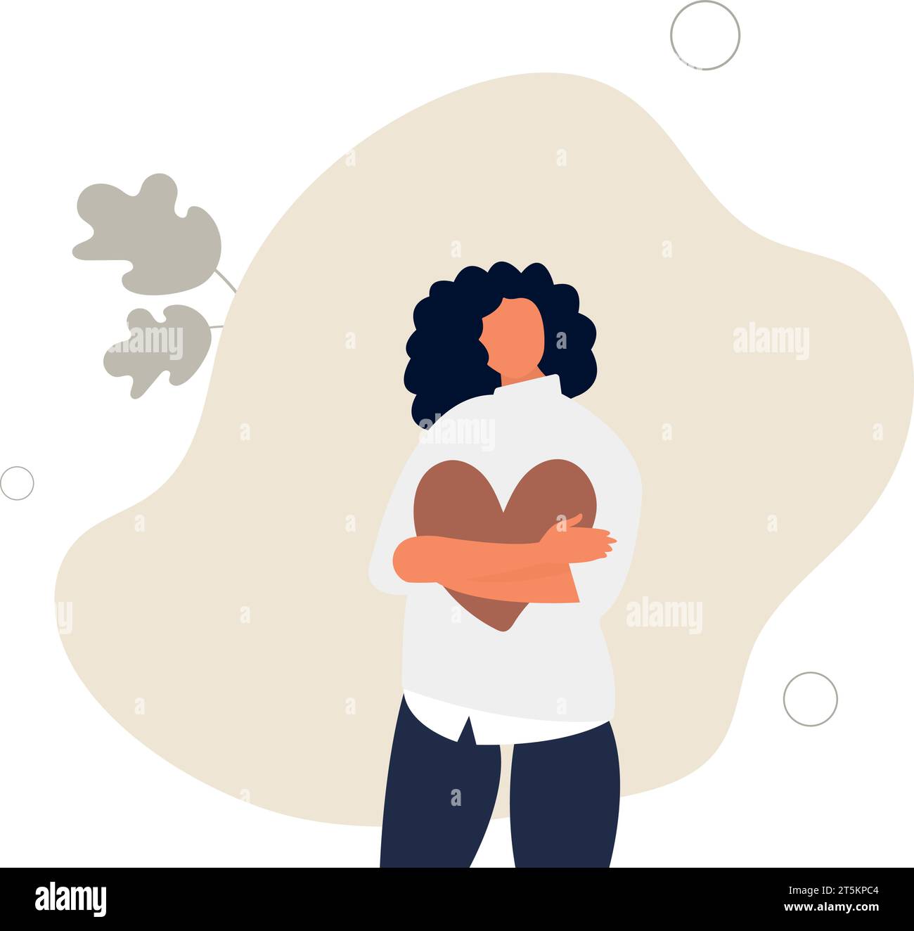 Sincerely grateful woman says thank you.flat vector illustration Stock ...