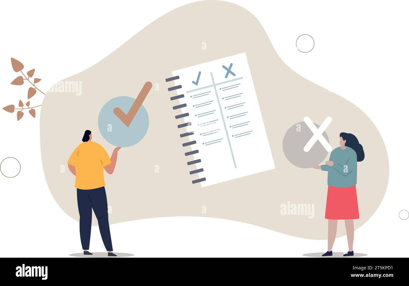 Pros and cons comparison with two choices to compare.Planning risk and ...